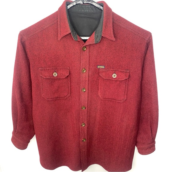 Woolrich | Jackets & Coats | Vintage Woolrich Mens Dark Red Wool Twill ...